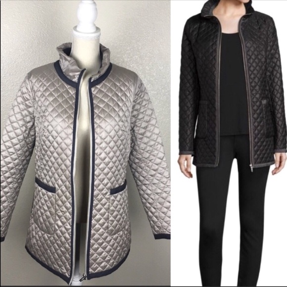 Jane Post | Jackets & Coats | Jane Post Quilted Satin Contrast Trim ...